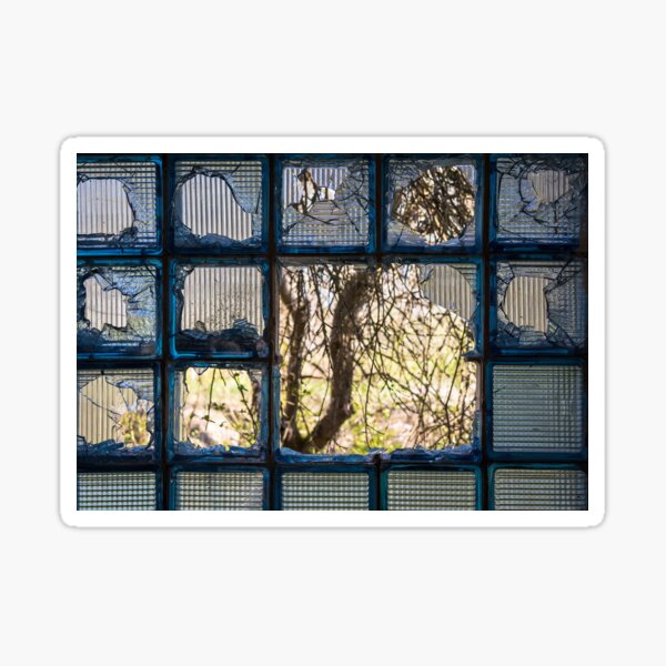 "Shattered glass brick window" Sticker for Sale by lena-maximova ...