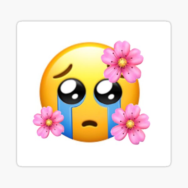 "Sad flower emoji" Sticker by customemojis123 | Redbubble