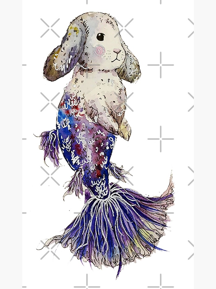 "Betta Fish Mermaid Bunny" Poster for Sale by Aquabunart | Redbubble