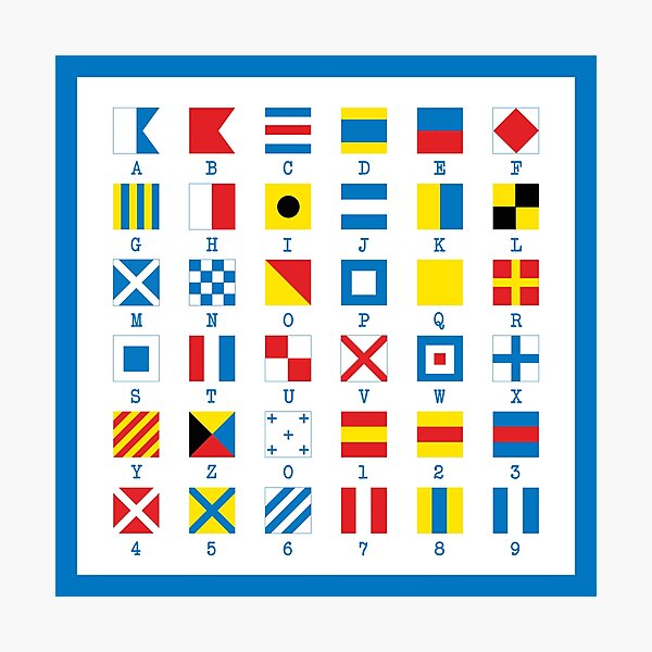 "Nautical Flags Maritime Signals Alphabet" Photographic Print for Sale ...
