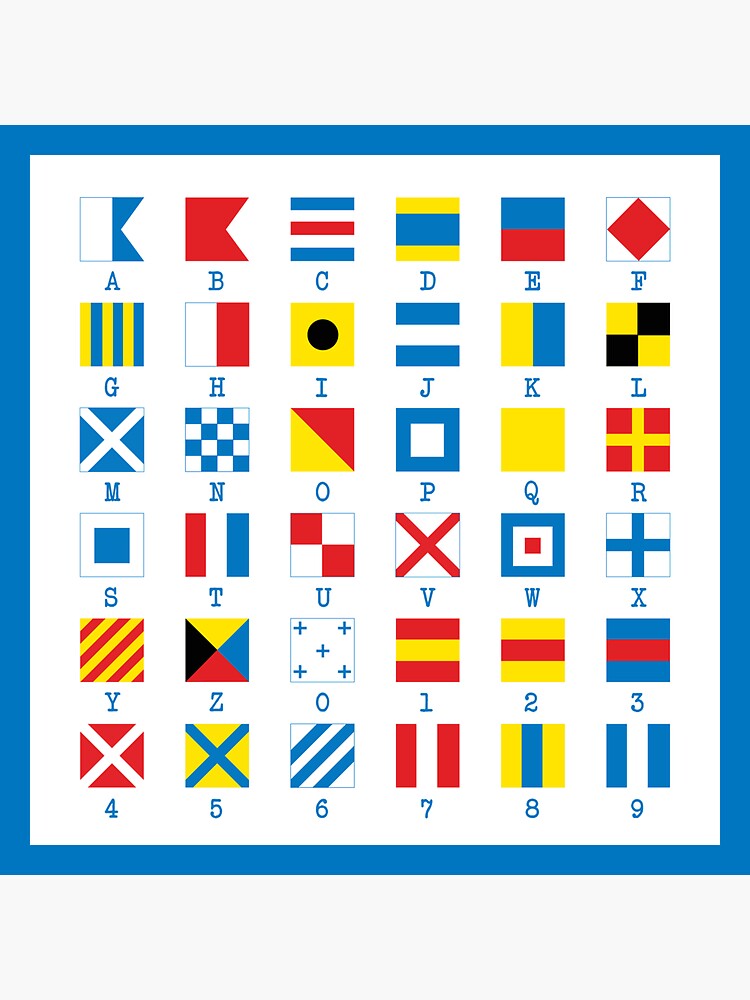 "Nautical Flags Maritime Signals Alphabet" Sticker for Sale by ...