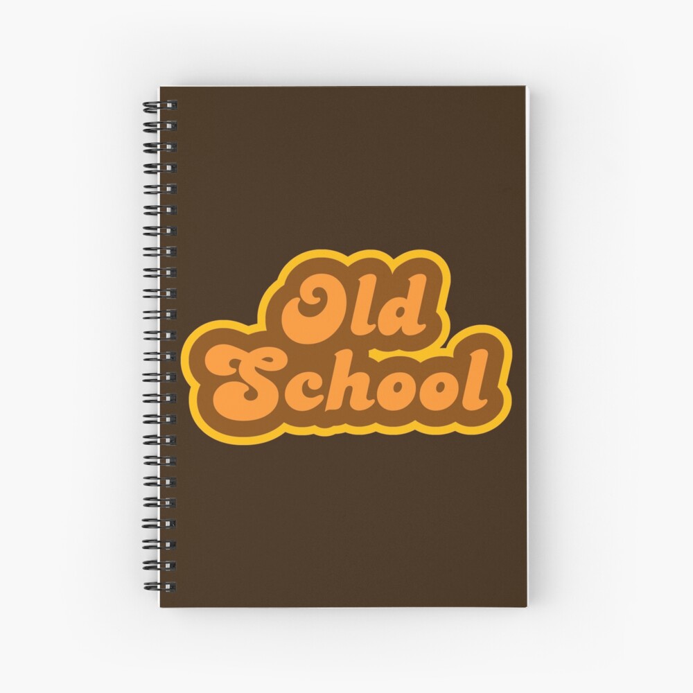 "Old School - Retro 70s - Logo" Spiral Notebook by graphix | Redbubble