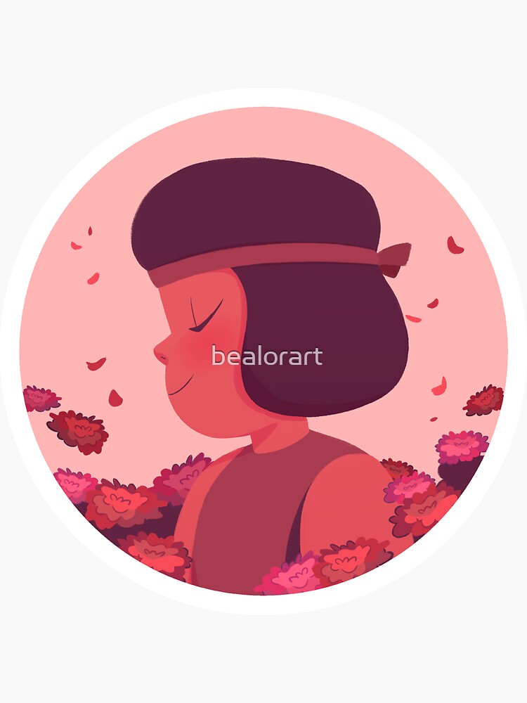 "Pastel Ruby portrait" Sticker for Sale by bealorart | Redbubble