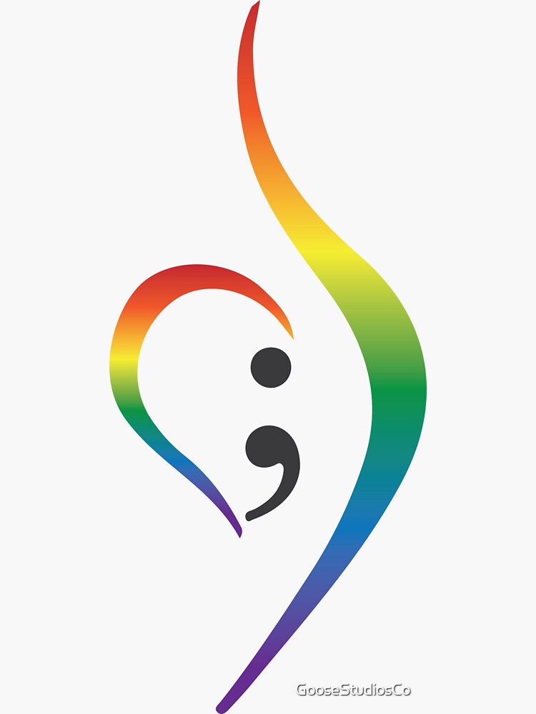 "Rainbow NEDA symbol plus semicolon" Sticker for Sale by GooseStudiosCo ...