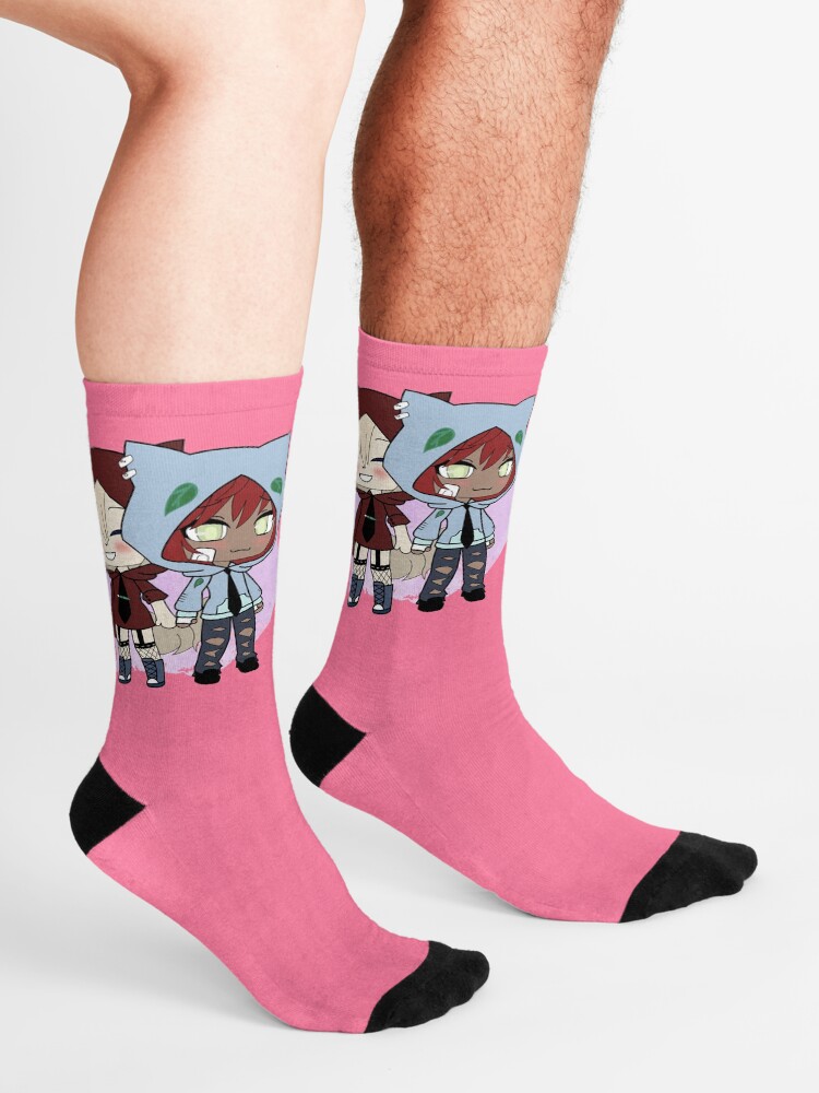 "Gacha Life Couple - Koko-chan and Yu-kun" Socks by uwu-kitty | Redbubble