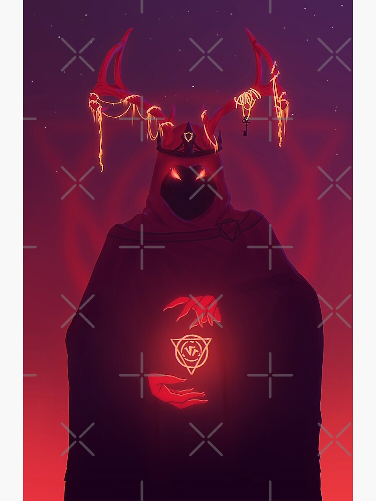 "Occult Character with Antlers and Runic Symbol" Art Print by Mephistia ...