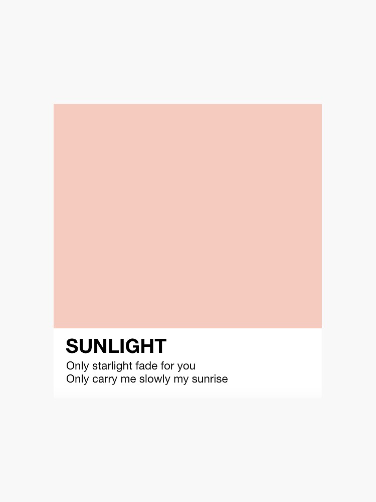 "Hozier Sunlight Pantone Lyrics" Sticker by pipiare | Redbubble