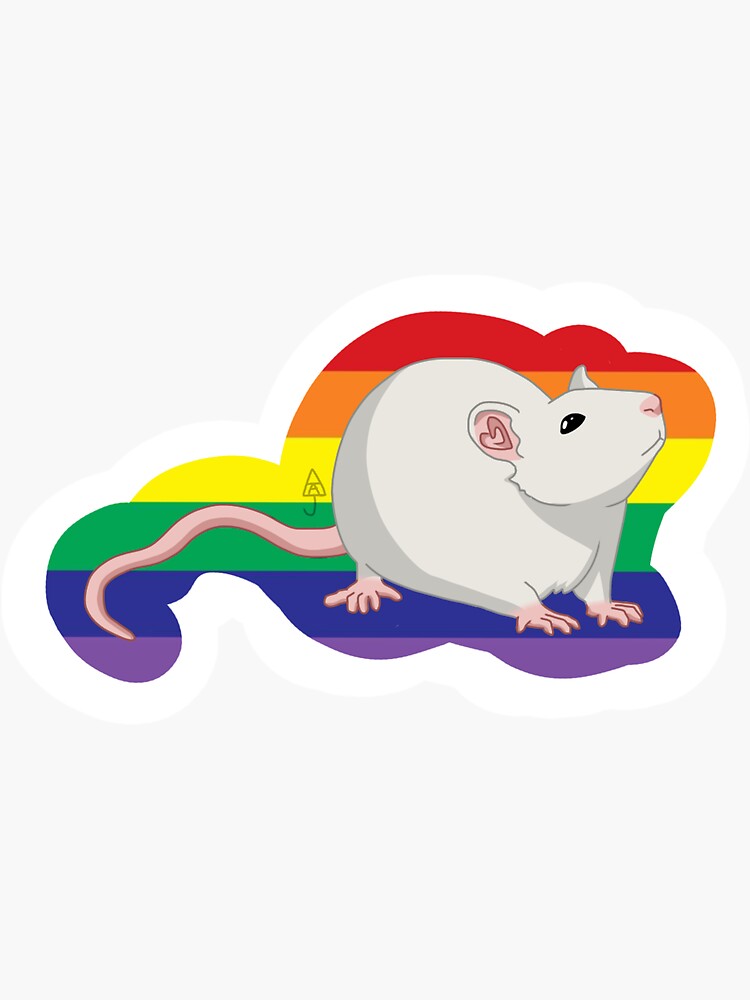"Gay Pride Rat" Sticker for Sale by art-and-jazz | Redbubble