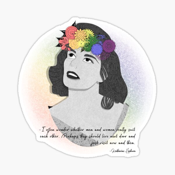 "Queer Icon Katharine Hepburn" Sticker for Sale by Pegasaurus-Rex ...