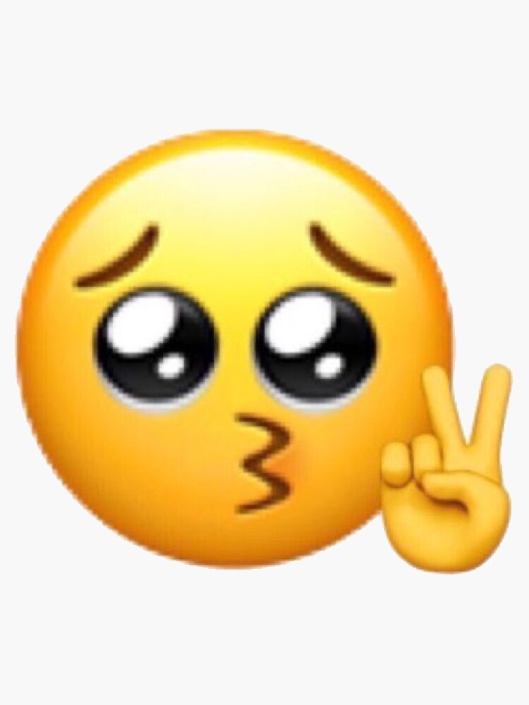 "Emoji Crying Peace Sign" Sticker for Sale by rbraun37 | Redbubble