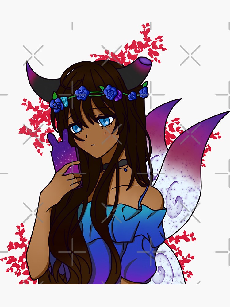 "Flower Demon Girl" Sticker for Sale by Tisaac | Redbubble