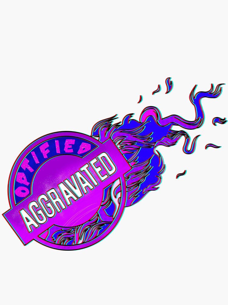 "Aggravated (Color)" Sticker for Sale by ChrisOptified | Redbubble