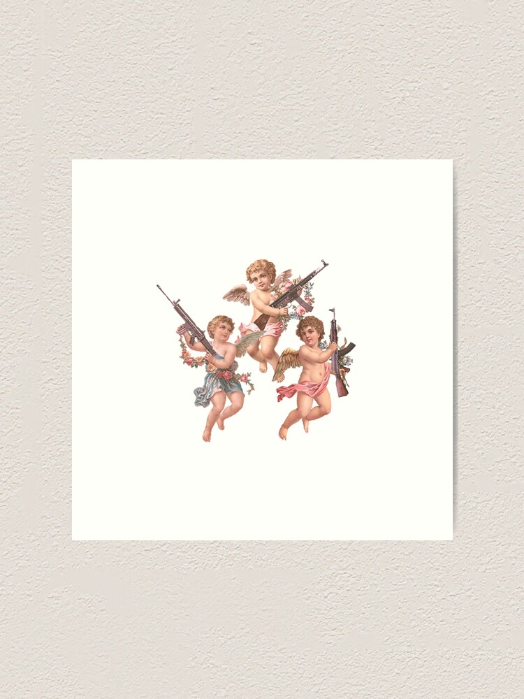 "Baby Angels with Guns" Art Print for Sale by LeahGuo | Redbubble