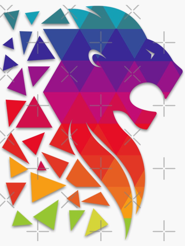 "COLOR LION" Sticker by Rayeen | Redbubble