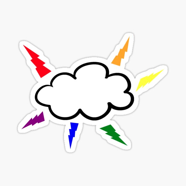 "rainbow thundercloud" Sticker for Sale by shallotman | Redbubble