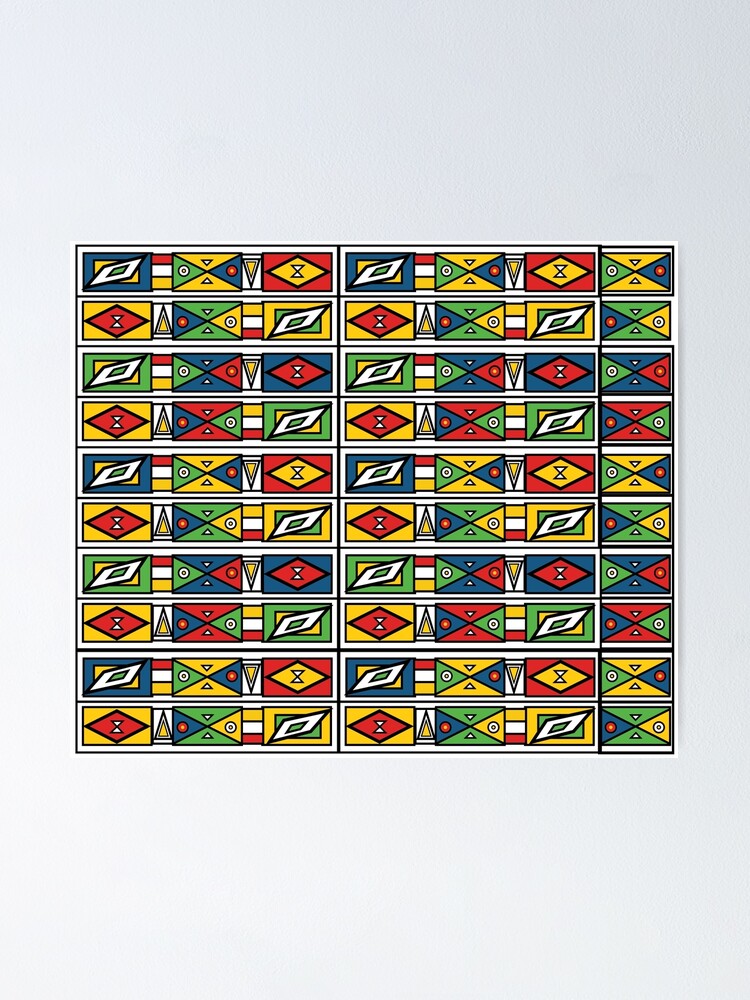 "Ndebele African art prints of geometric shapes" Poster for Sale by ...
