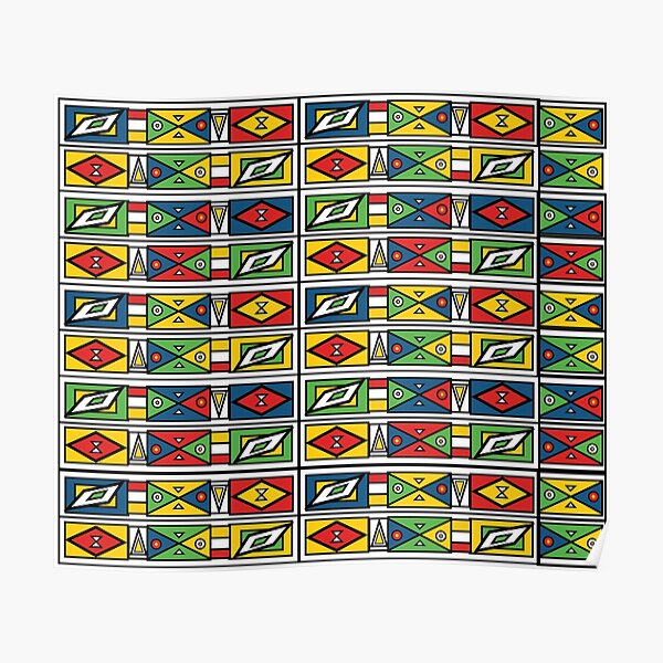 "Ndebele African art prints of geometric shapes" Poster by NdisoDesigns ...