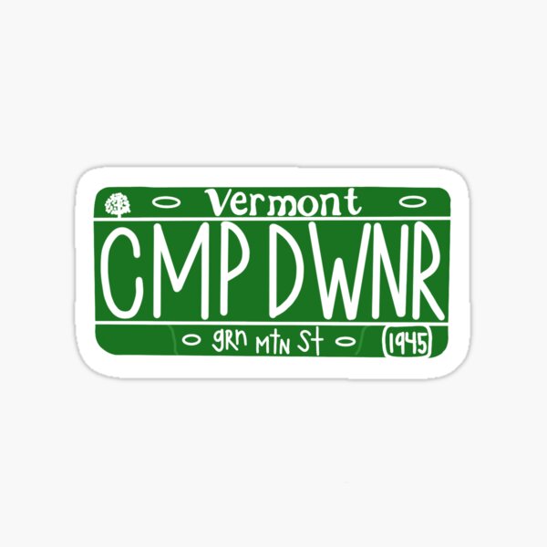 "Camp Downer License Plate " Sticker by elllap | Redbubble