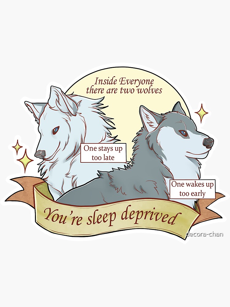 "Meme Two Wolves" Sticker for Sale by decora-chan | Redbubble