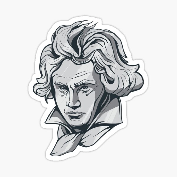 "Beethoven Face" Sticker for Sale by anotherkalopsia | Redbubble