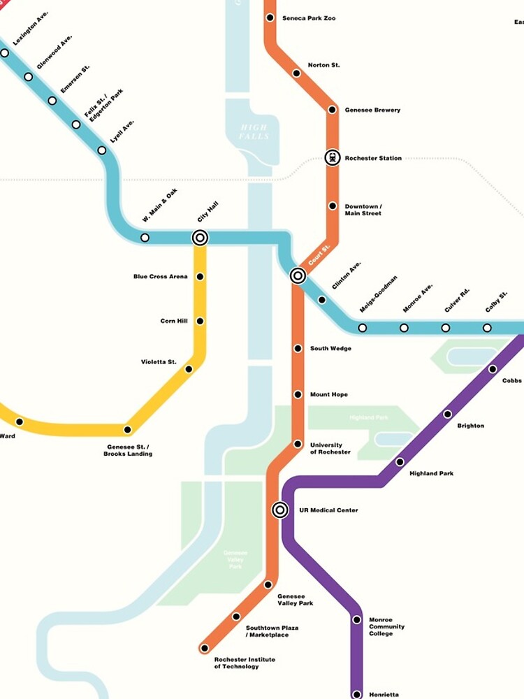 "Rochester Subway (Fantasy Metro Map, Rochester, New York)" iPhone Case ...
