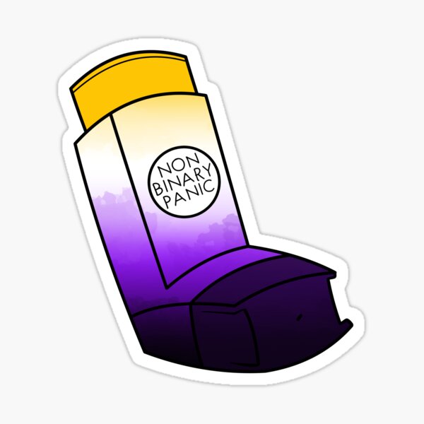 "Nonbinary Panic! - The queer inhalers series" Sticker for Sale by ...