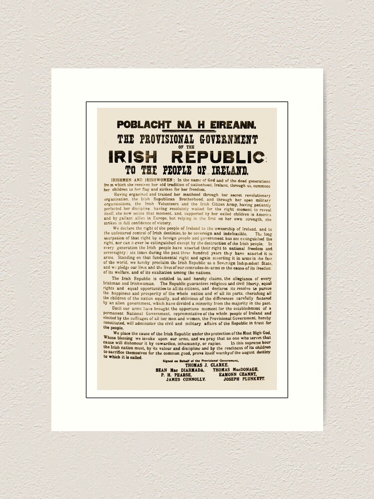 "1916 Proclamation of the Irish Republic" Art Print for Sale by ...
