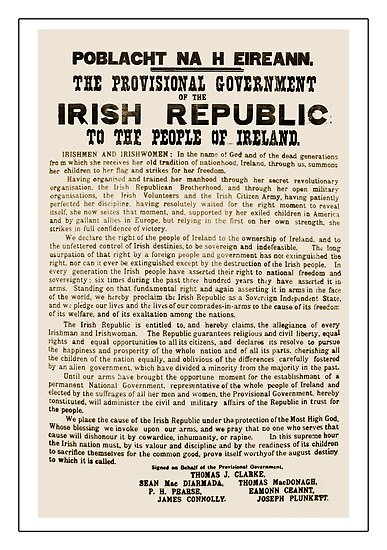 "1916 Proclamation of the Irish Republic" Poster by MikePrittie | Redbubble