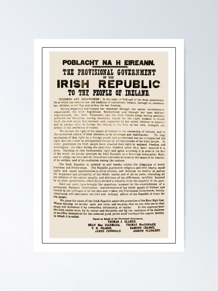 "1916 Proclamation of the Irish Republic" Poster for Sale by ...