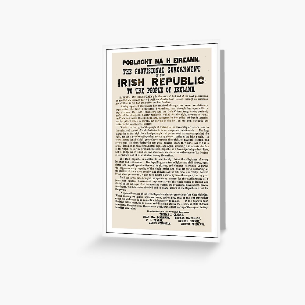 "1916 Proclamation of the Irish Republic" Greeting Card for Sale by ...
