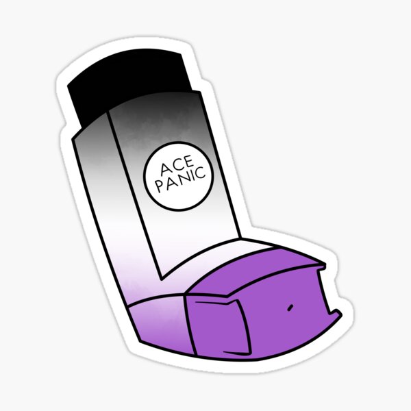 "Ace Panic! - The queer inhalers series" Sticker for Sale by ChiaFilincieri | Redbubble