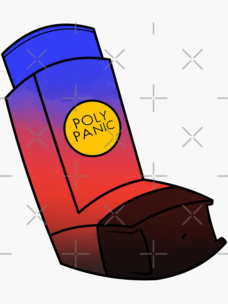 "Poly Panic! - The queer inhalers series" Sticker for Sale by ChiaFilincieri | Redbubble