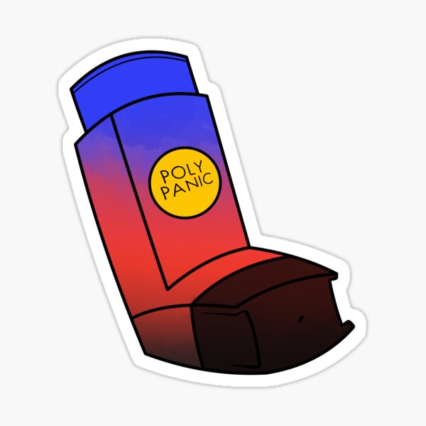 "Poly Panic! - The queer inhalers series" Sticker for Sale by ChiaFilincieri | Redbubble