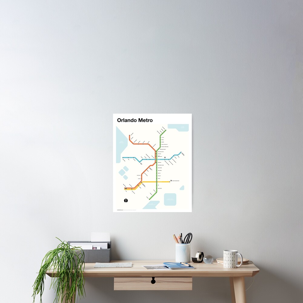 "Orlando Metro (Fantasy Subway Map for Orlando, Florida)" Art Print for ...
