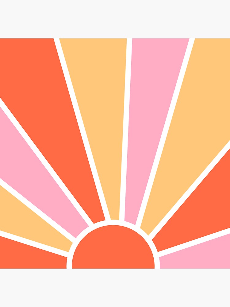 "retro sun design" Sticker by cnaukam | Redbubble
