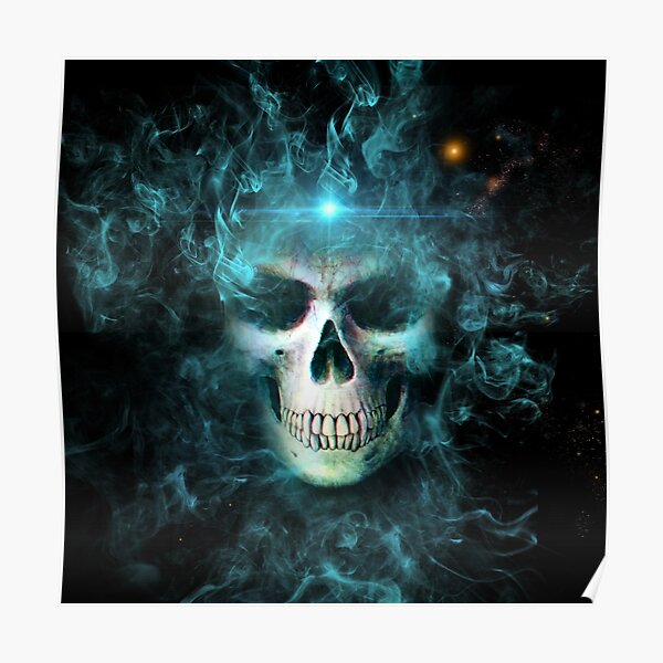 "Spectral Skull" Poster by Dankersart | Redbubble
