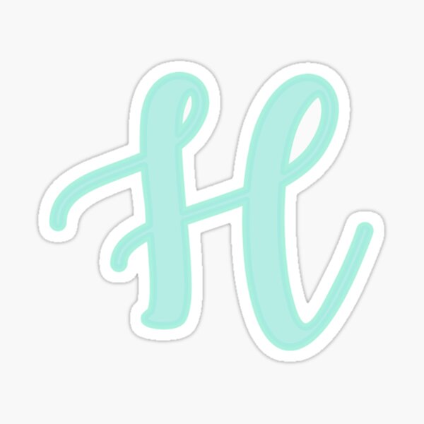 "H Letter Cursive" Sticker by Jonas-Friends | Redbubble