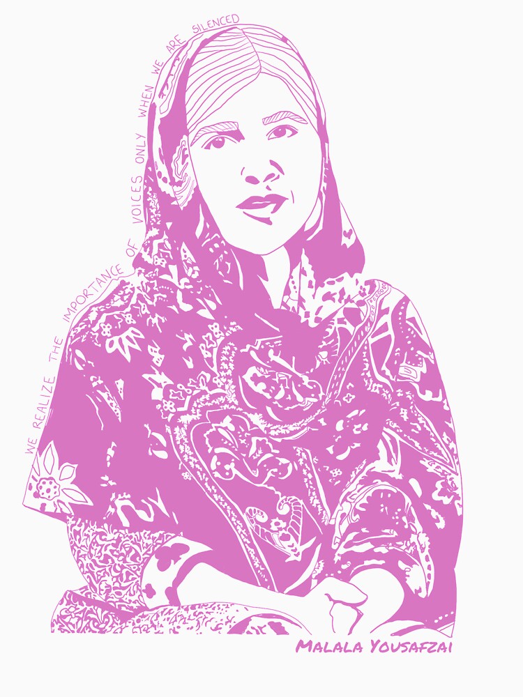 "Malala Yousafzai" T-shirt for Sale by Printsachse | Redbubble | malala ...
