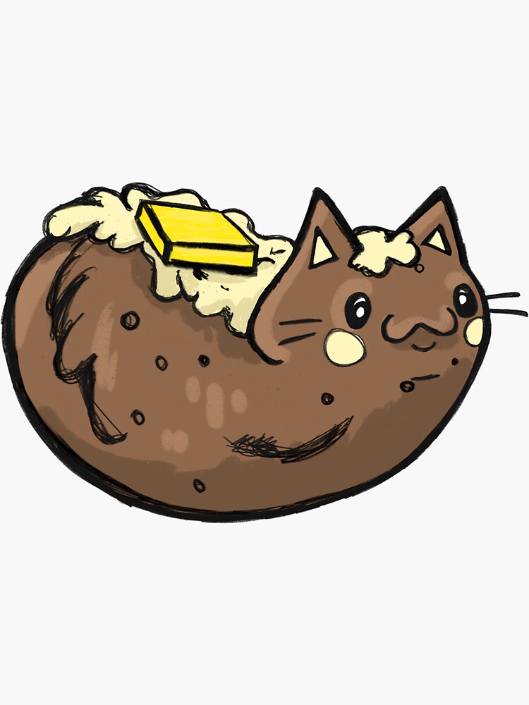 "Cat Potato" Sticker for Sale by MeowLoafs | Redbubble