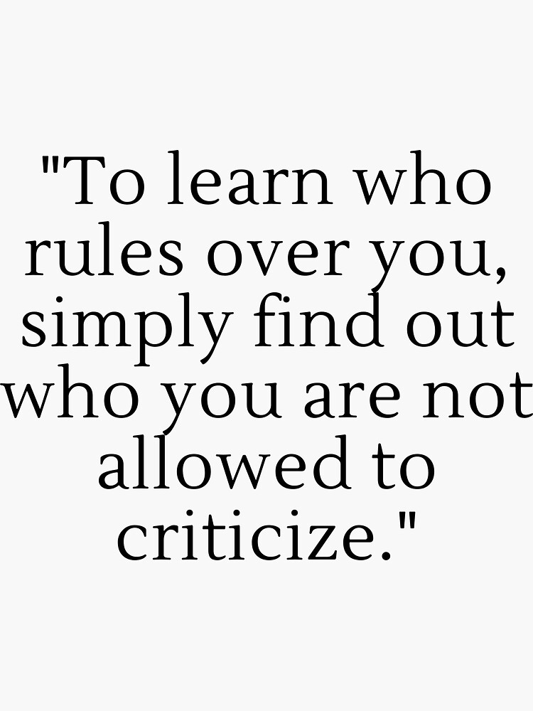 "To learn who rules over you" Sticker for Sale by abmaurer | Redbubble