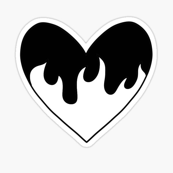 "aesthetic flaming heart" Sticker for Sale by venustrs | Redbubble