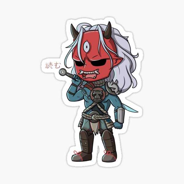 "Oni 鬼" Sticker for Sale by DawnDragon-Art | Redbubble