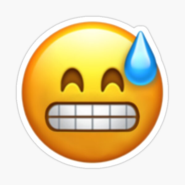 "Sweating Nervous Face Emote" Sticker for Sale by catybarnett | Redbubble
