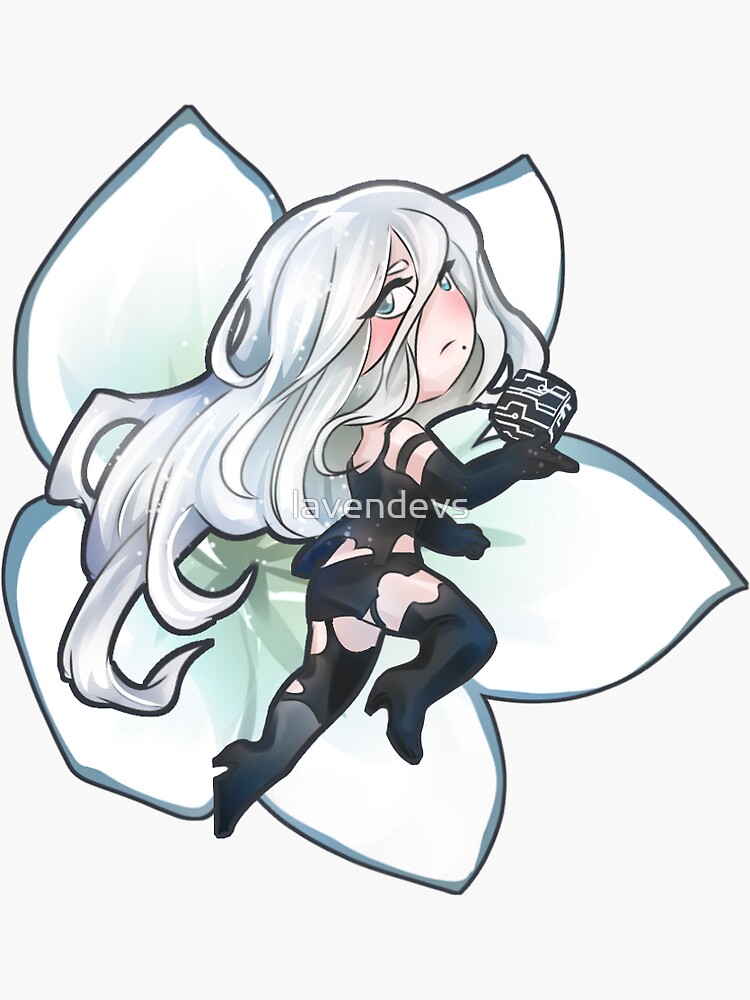 "YoRHa Unit A2" Sticker for Sale by lavendevs | Redbubble