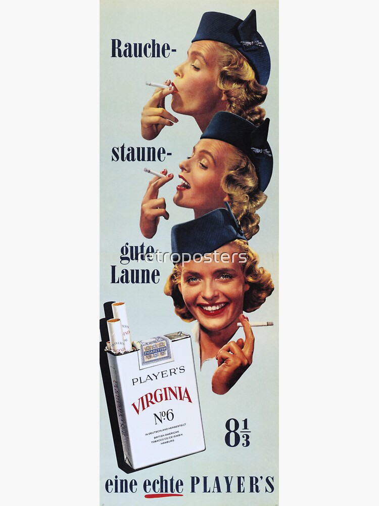 "PLAYER'S VIRGINIA NO.6 CIGARETTES Retro America Tobacco Advertisement ...