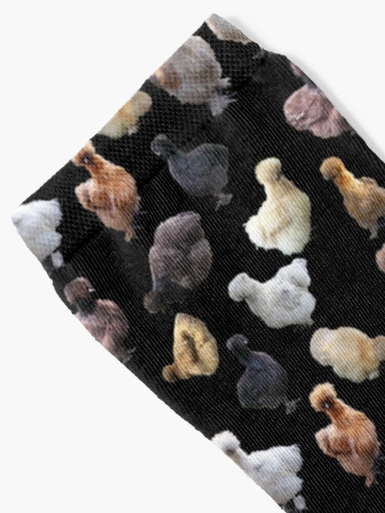 "Silkie Bantams on Black" Socks for Sale by StandoutSilkies | Redbubble