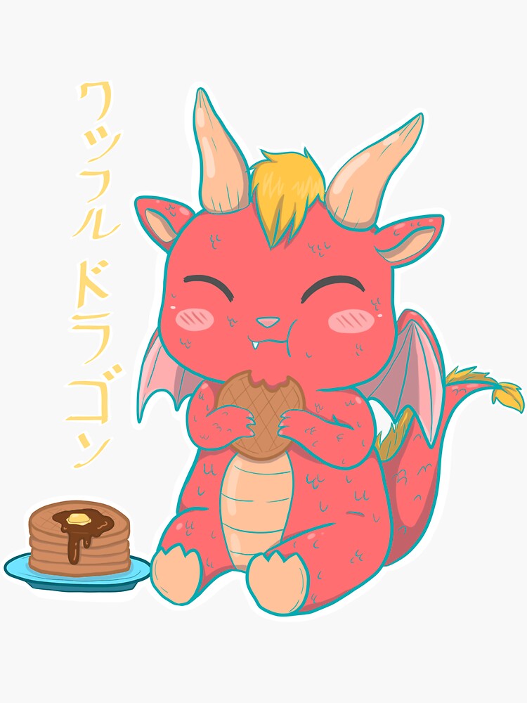 "Waffle Dragon" Sticker for Sale by LemonClemen | Redbubble