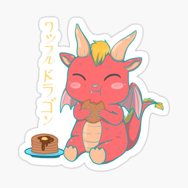 "Waffle Dragon" Sticker for Sale by LemonClemen | Redbubble