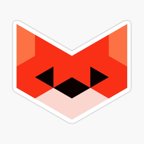 "The Blocky Fox" Sticker by Wraldpyk | Redbubble