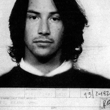 "Keanu Reeves 90s Mugshot" Sticker for Sale by cupidchu | Redbubble